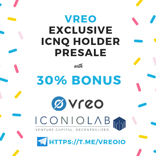 First ICNQ Exclusive Presale - Portfolio Startup Vreo Starts Token Sale ...